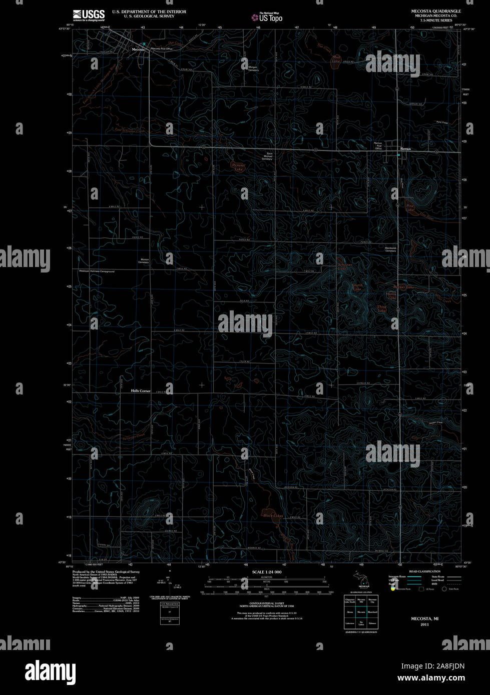 Map of mecosta hi-res stock photography and images - Alamy
