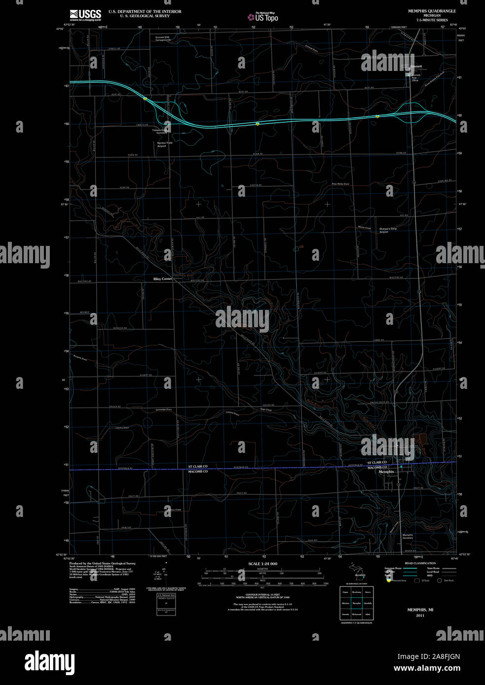 Memphis michigan map hi-res stock photography and images - Alamy