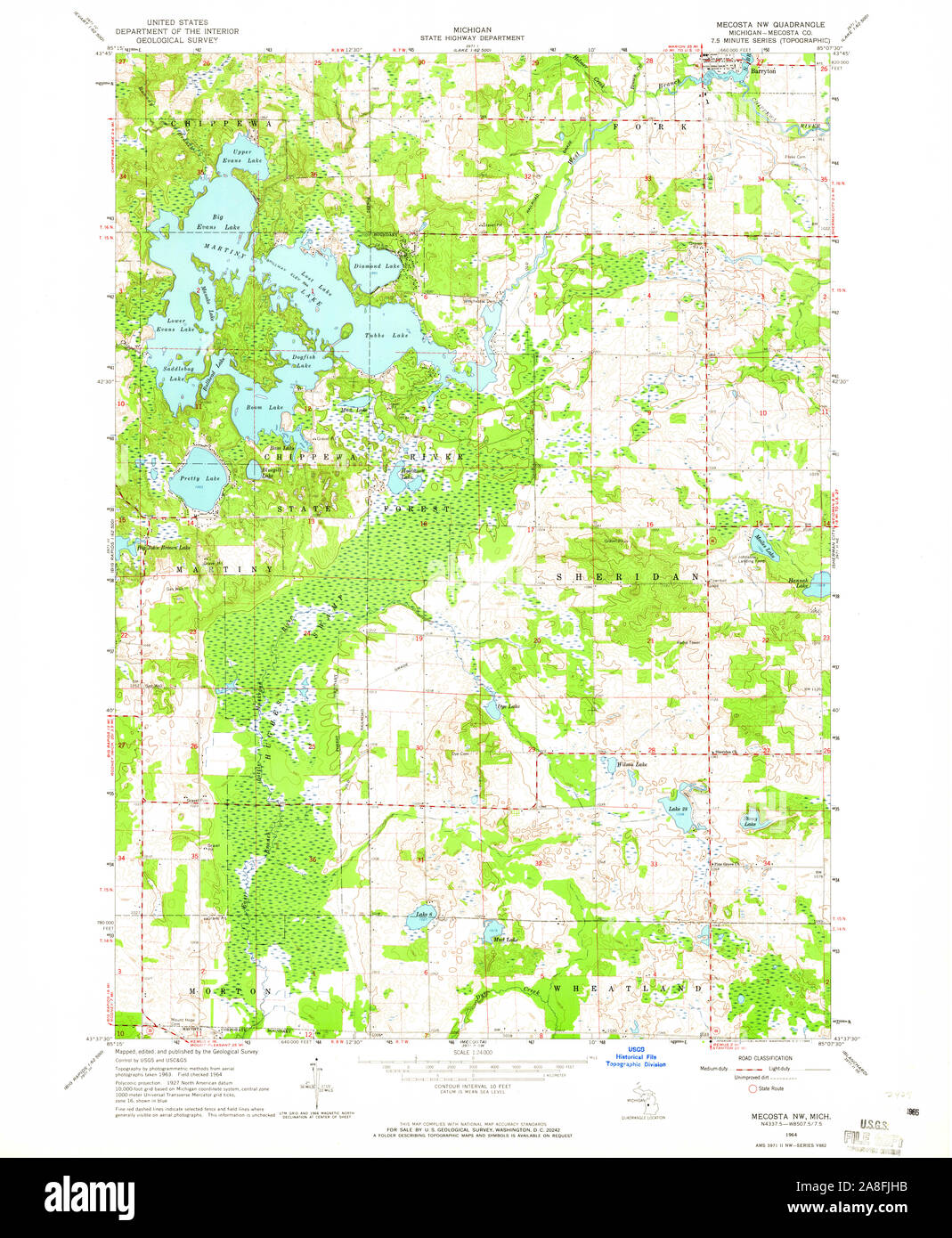 Map of mecosta hi-res stock photography and images - Alamy
