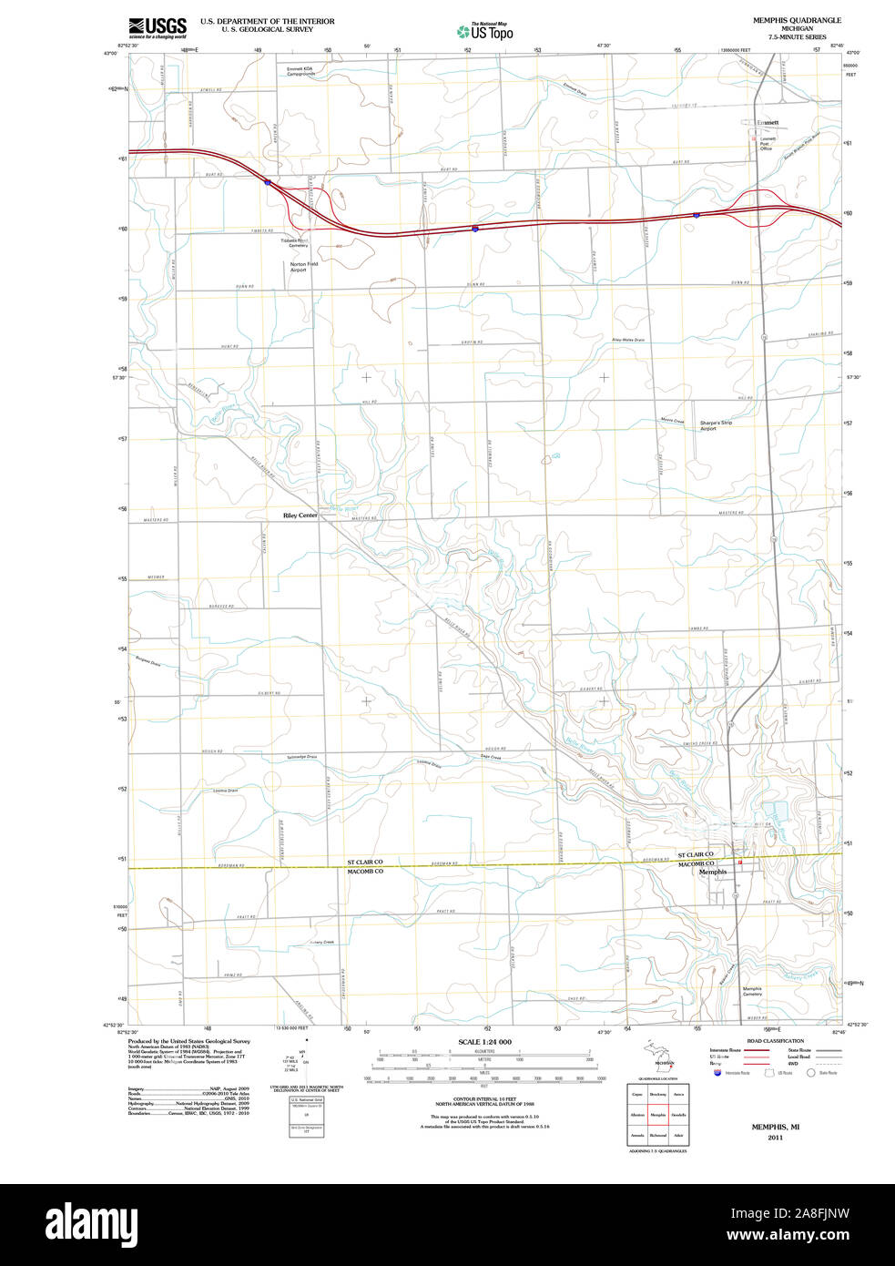 Map of memphis michigan Cut Out Stock Images & Pictures - Alamy