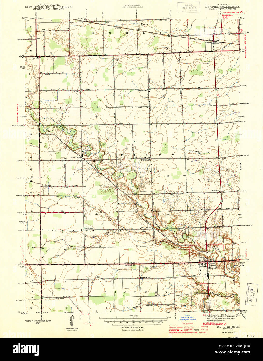 Map of memphis michigan hi-res stock photography and images - Alamy