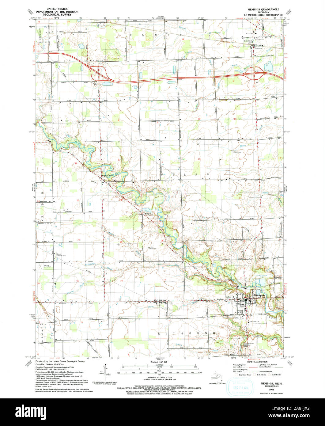 Map of memphis michigan hi-res stock photography and images - Alamy