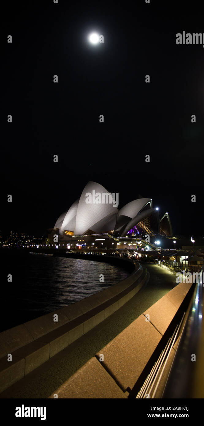 Sydney Opera House at night in moonlight Stock Photo - Alamy
