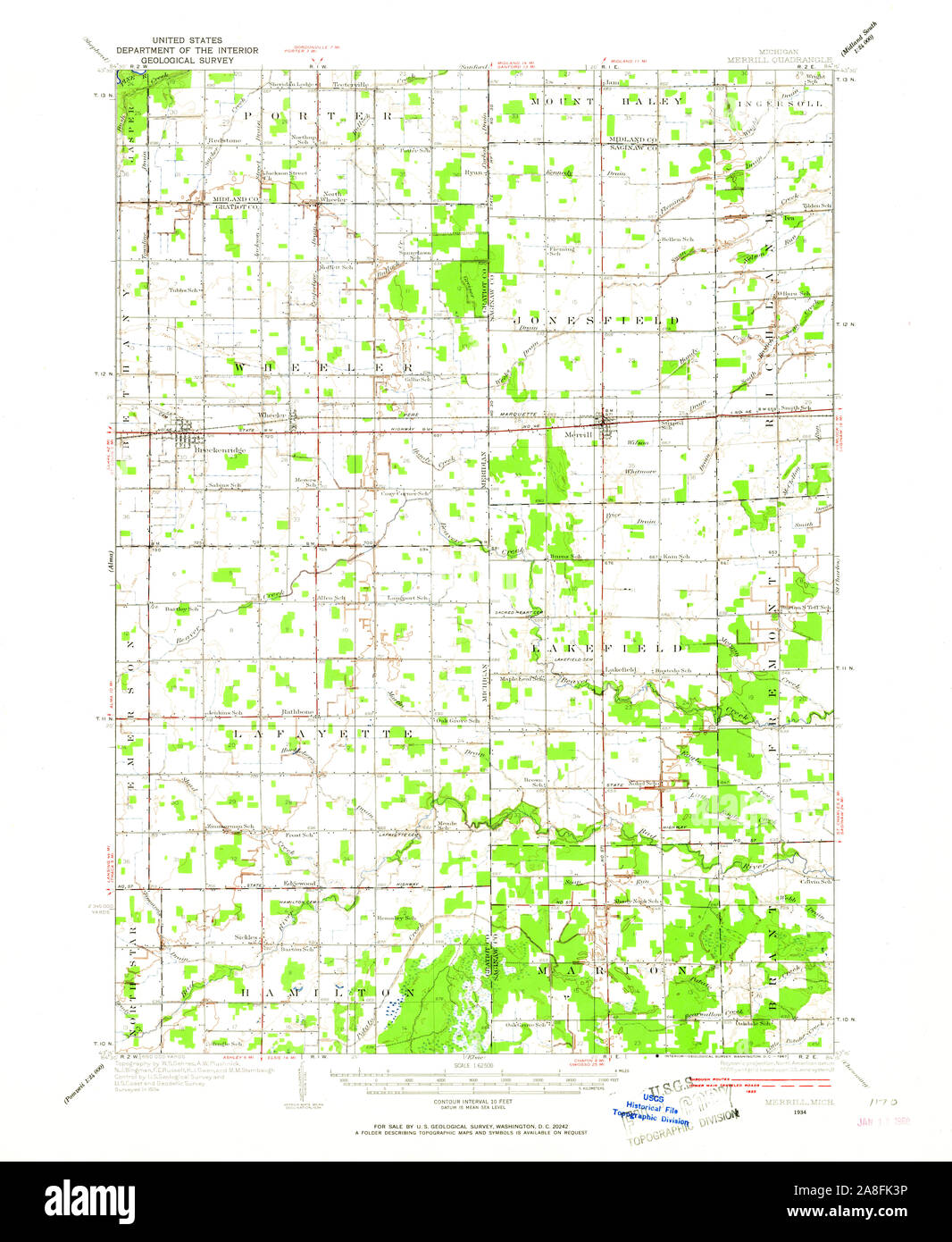 Map of merrill Cut Out Stock Images & Pictures - Alamy