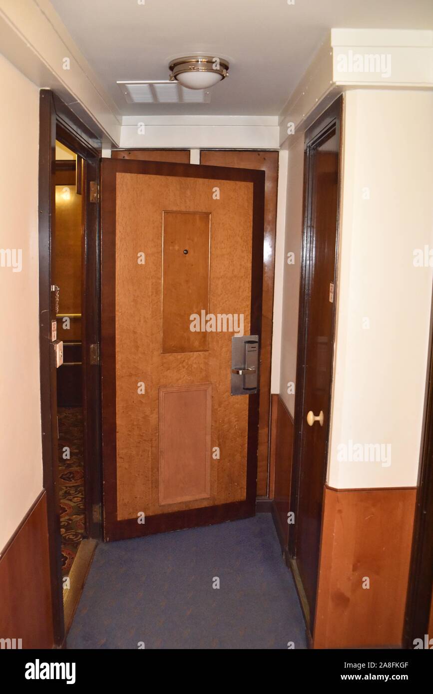 Long Beach, CA. U.S.A. October 21, 2019. RMS Queen Mary. Cunard-White ...