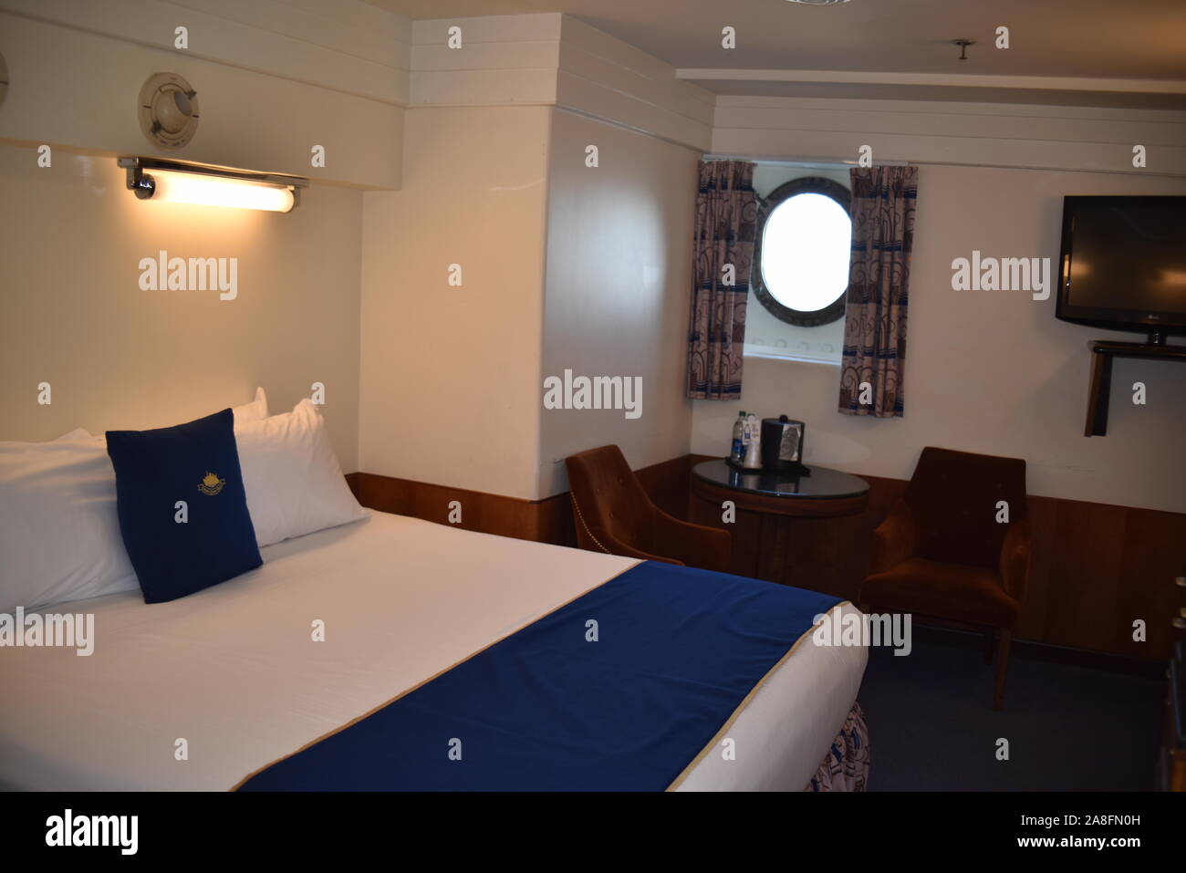 Long Beach, CA. U.S.A. October 21, 2019. RMS Queen Mary. Cunard-White ...