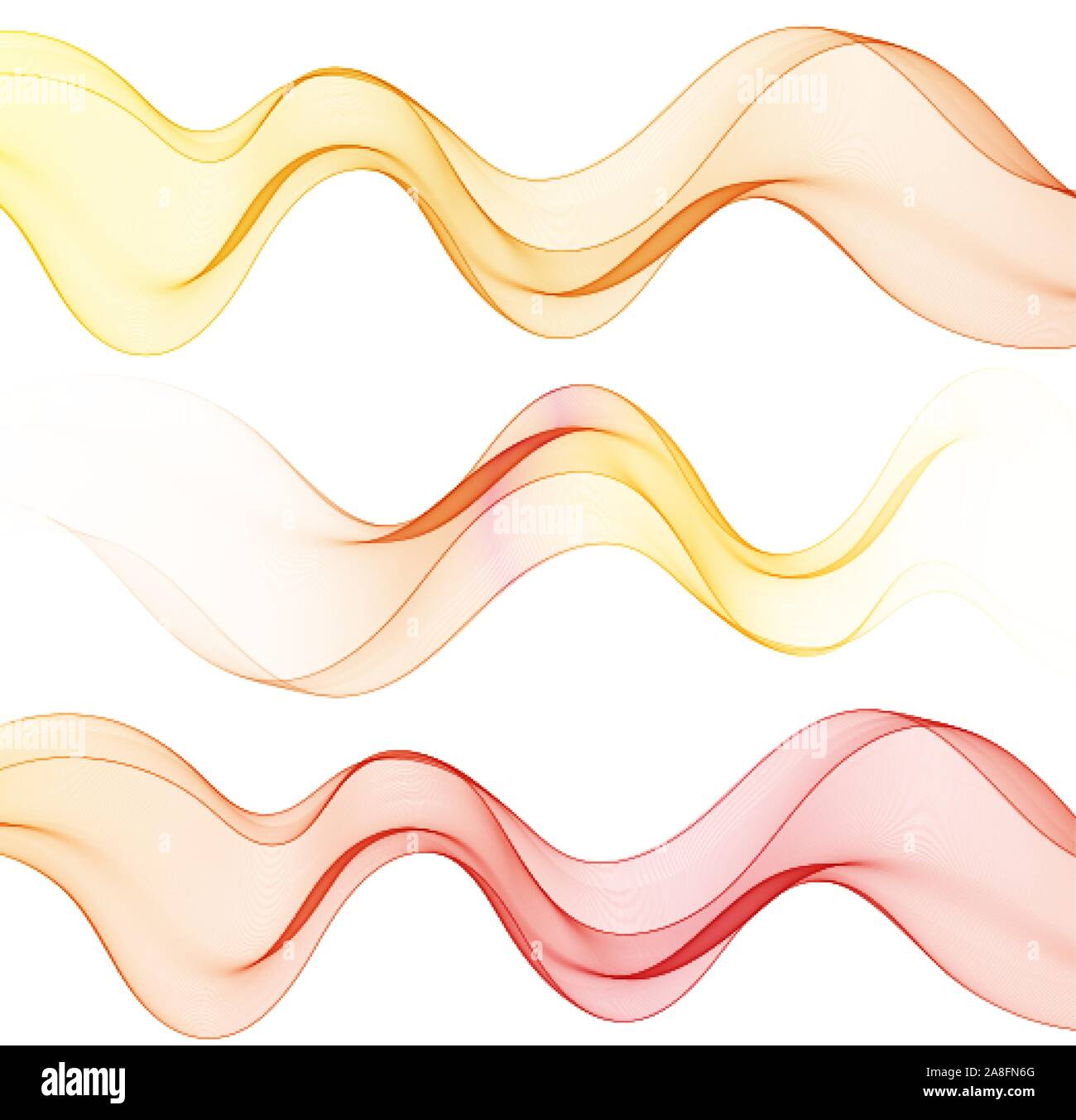 Set of colored waves. orange-red wave. abstract vector pattern Stock ...