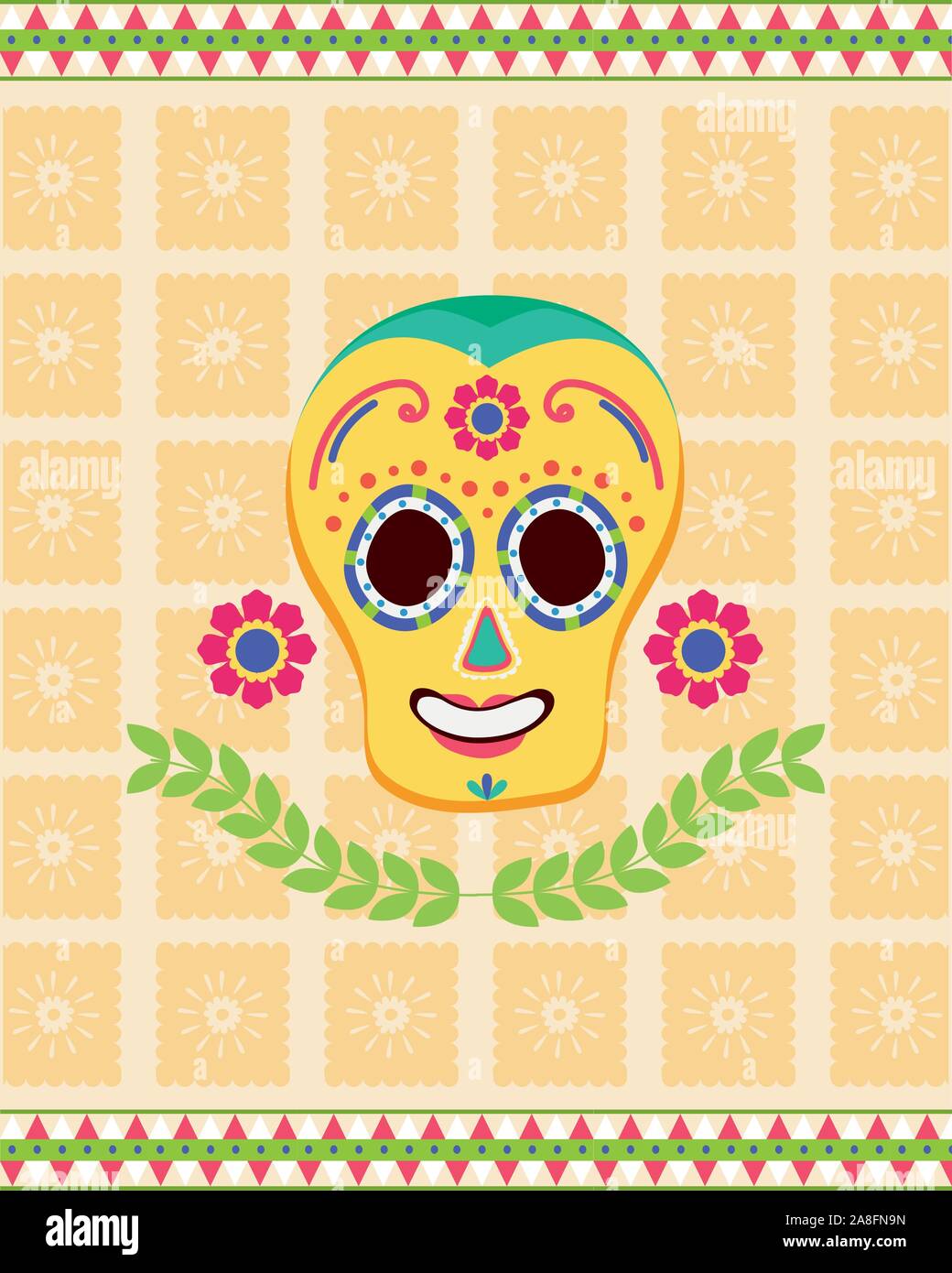 Mexican skull vector design Stock Vector Image & Art - Alamy