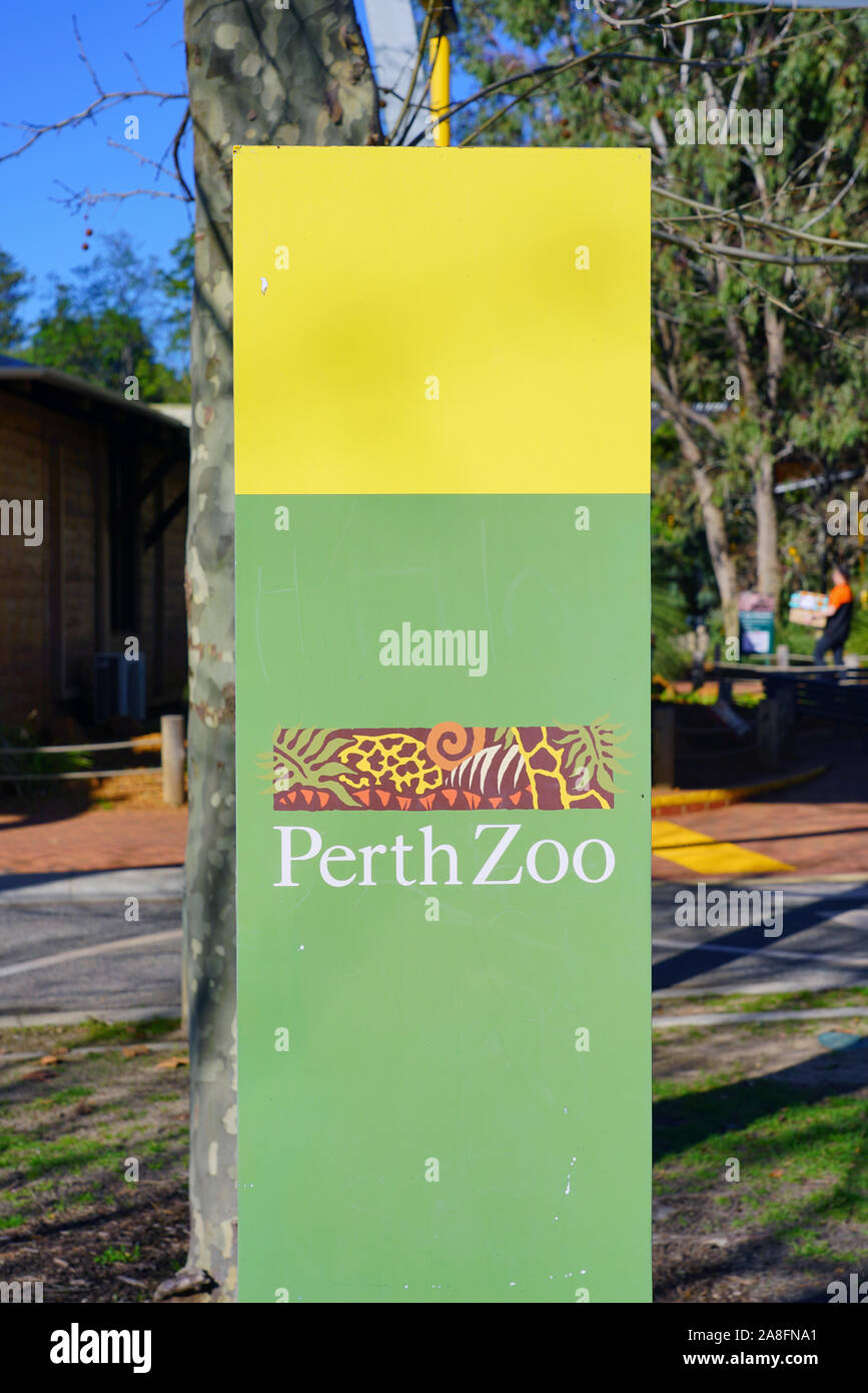 PERTH, AUSTRALIA -2 JUL 2019- View of the Perth Zoo, a zoological park ...