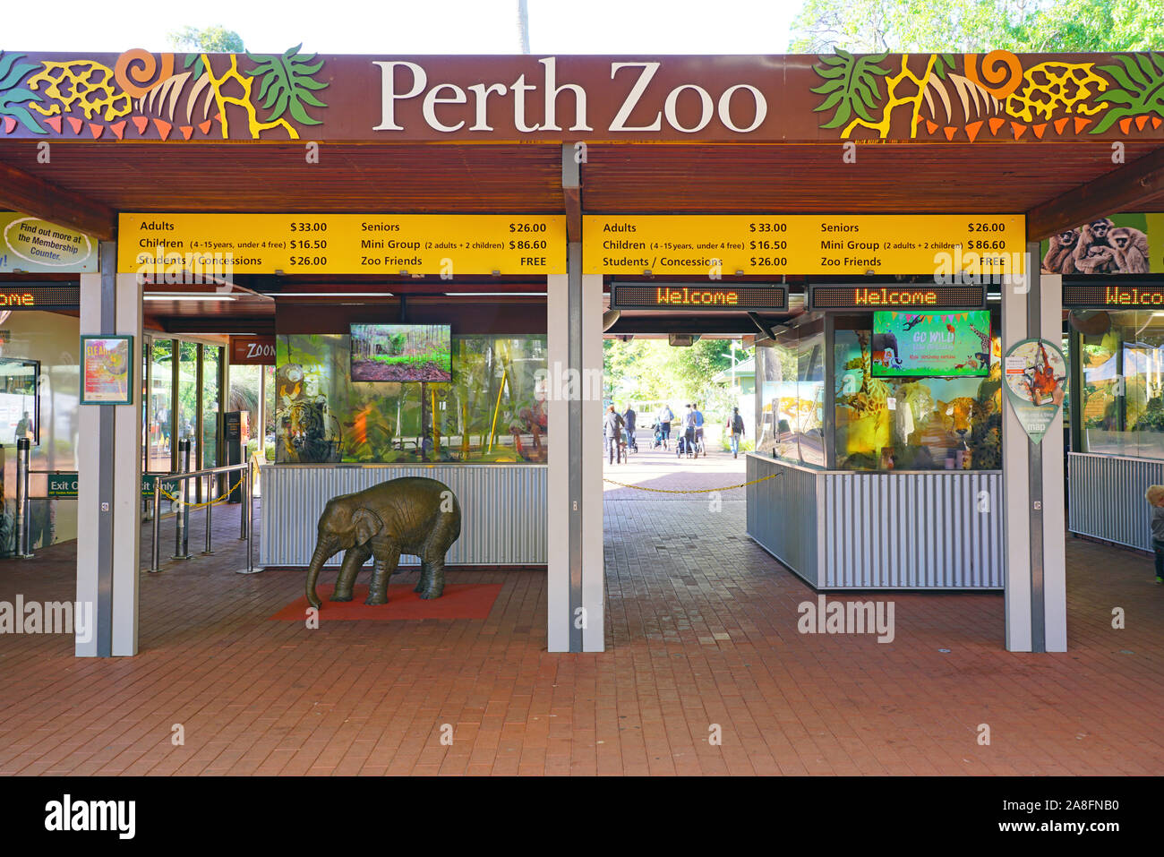 PERTH, AUSTRALIA -2 JUL 2019- View of the Perth Zoo, a zoological park ...