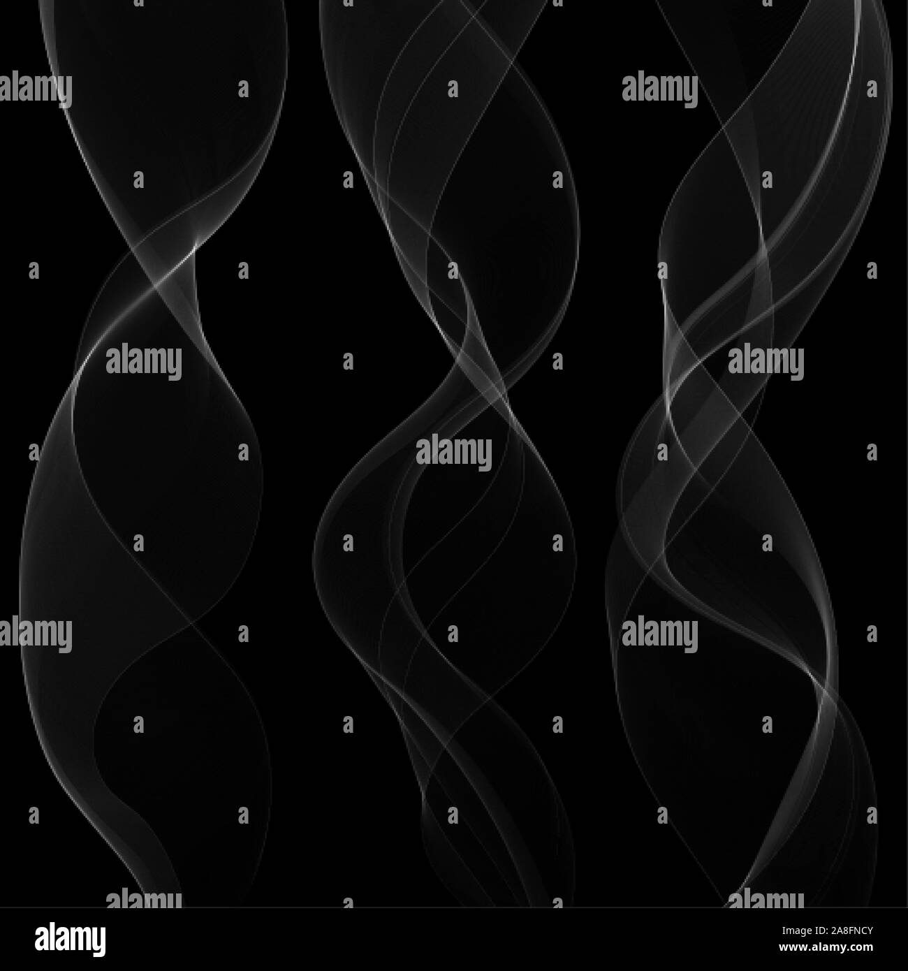 Realistic smoke design . Set of vector smoke on black background ...