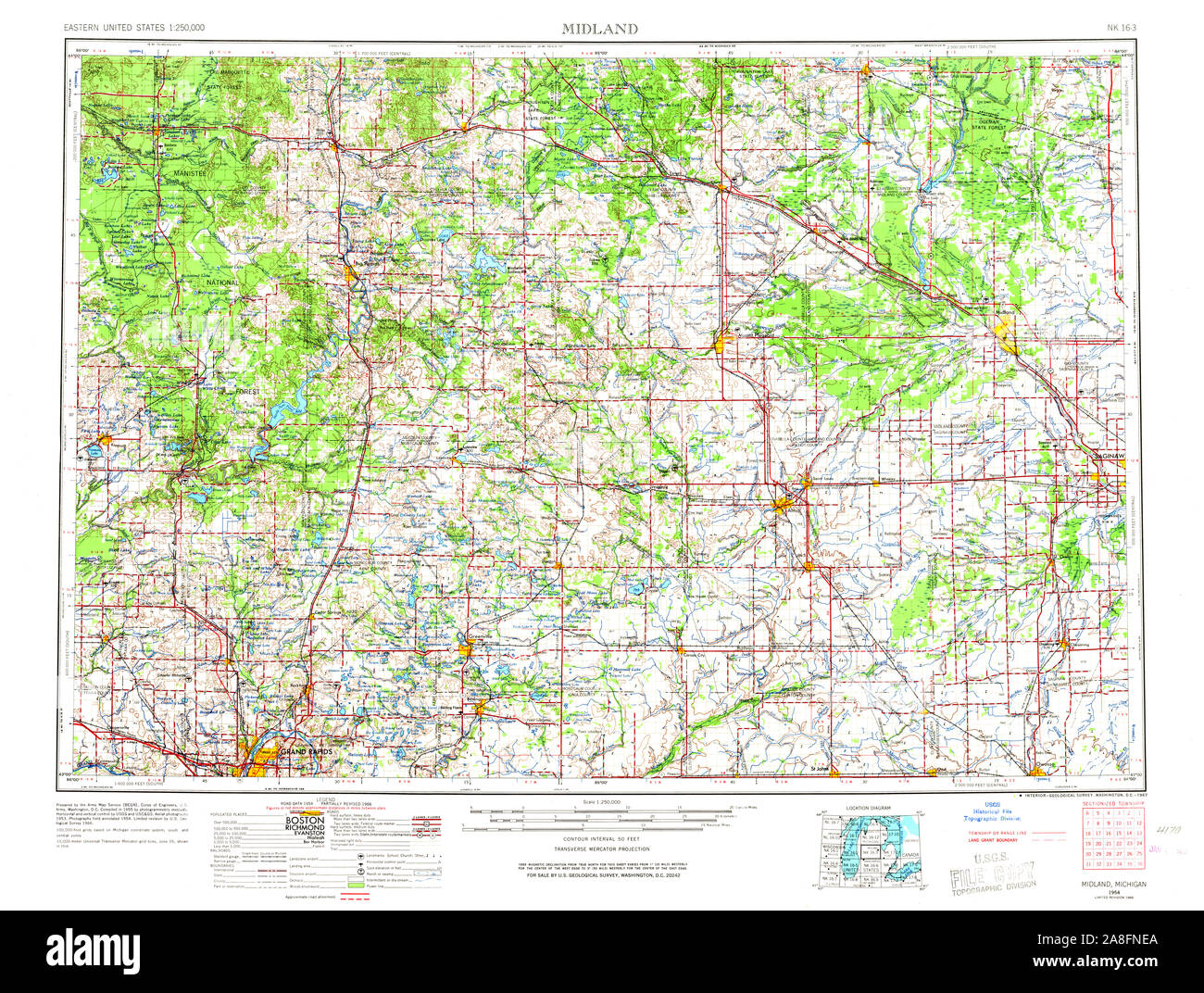 Midland michigan map hi-res stock photography and images - Alamy
