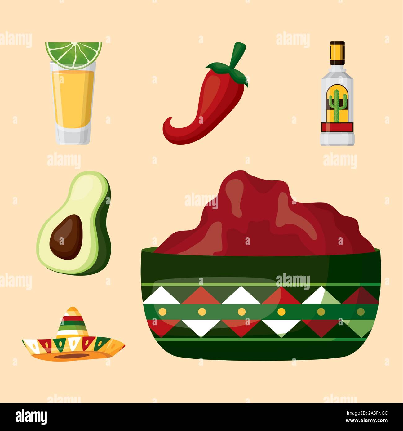 Isolated mexican icon set vector design Stock Vector Image & Art - Alamy