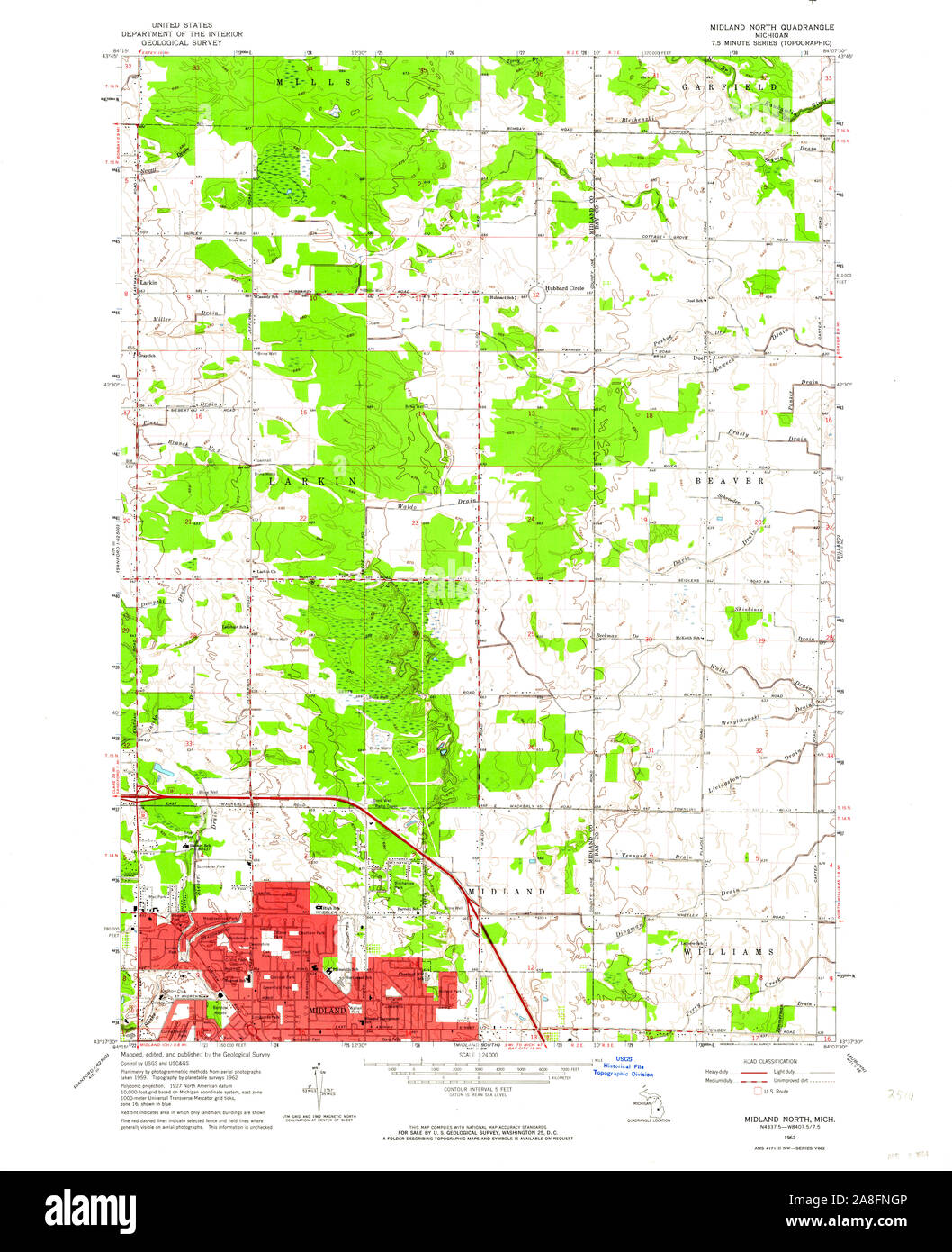 Midland michigan map hi-res stock photography and images - Alamy