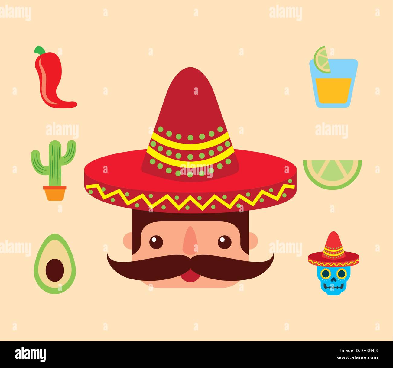 Isolated mexican icon set vector design Stock Vector Image & Art - Alamy