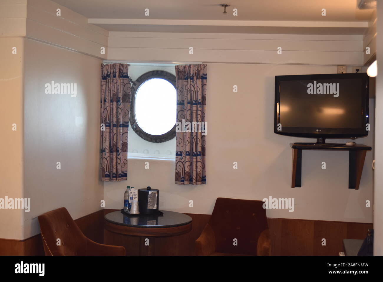 Long Beach, CA. U.S.A. October 21, 2019. RMS Queen Mary. Cunard-White ...