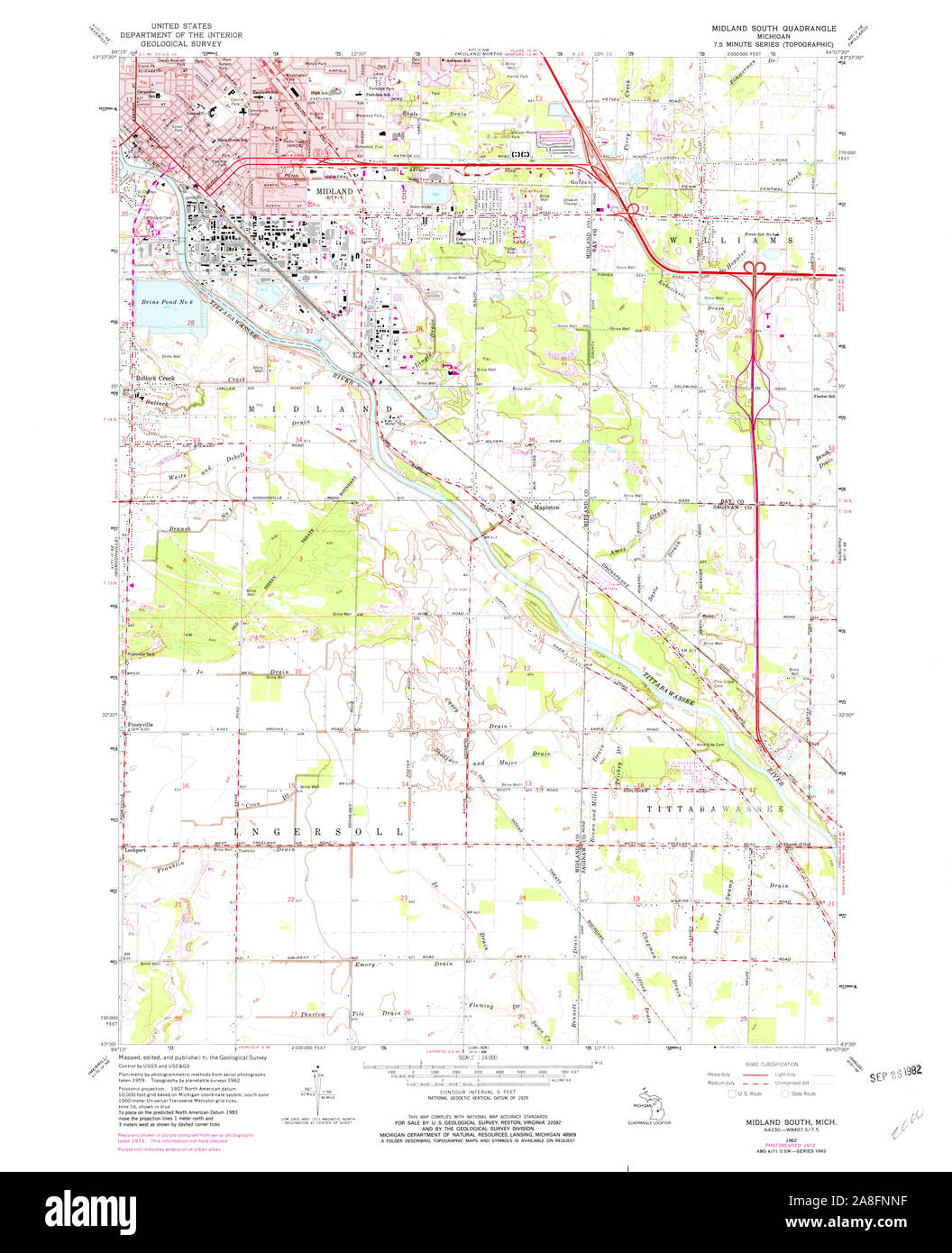 Midland michigan map hi-res stock photography and images - Alamy