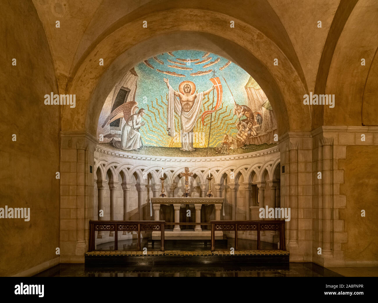Washington, DC - 4 November 2019: Ornate mosaic of Jesus above the ...