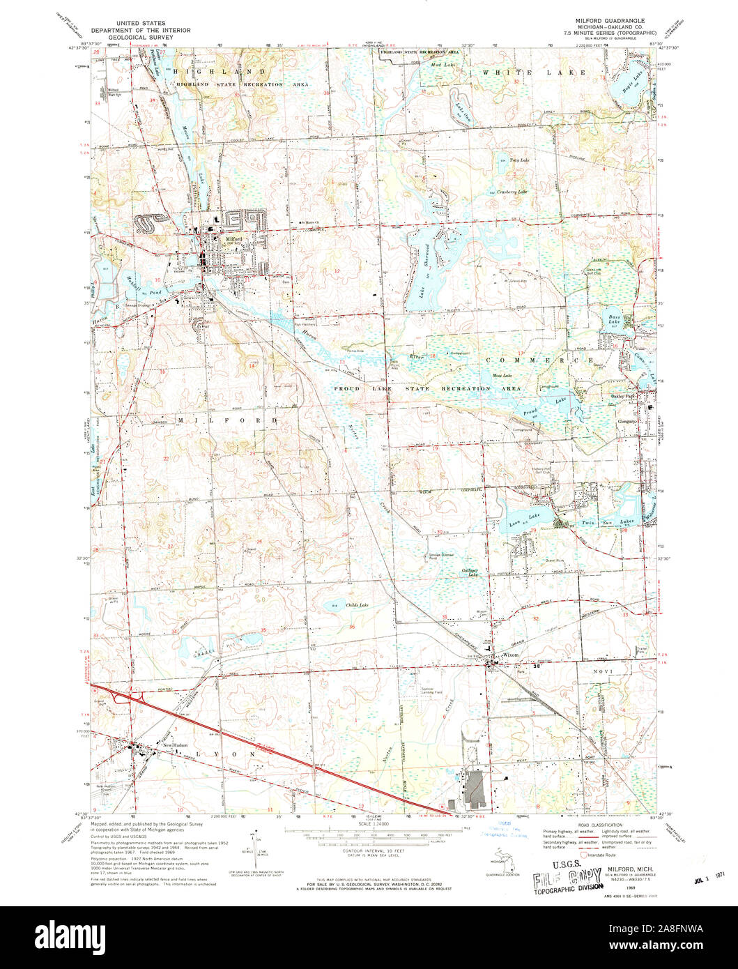 Map of milford Cut Out Stock Images & Pictures - Alamy