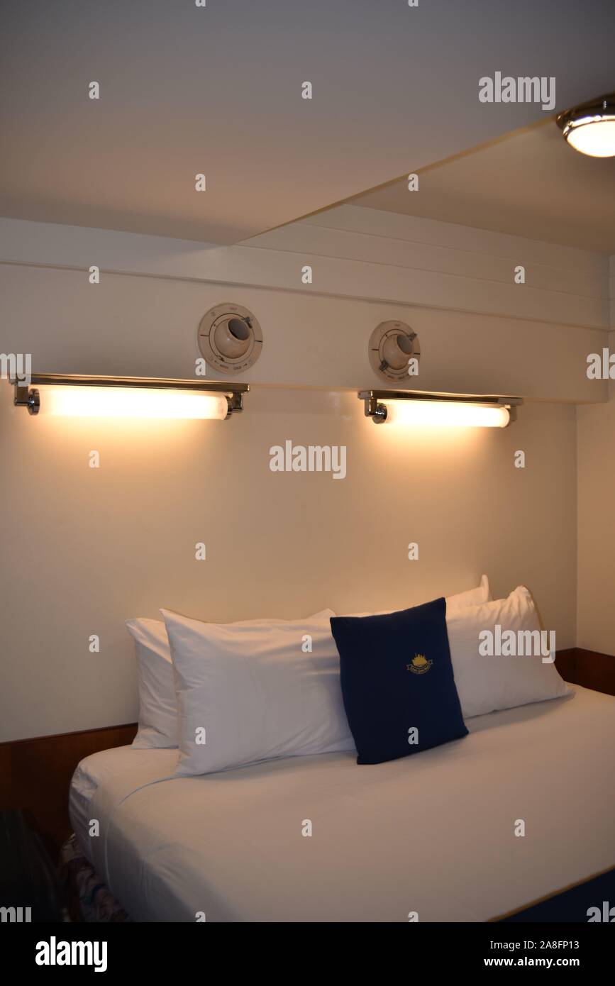 Long Beach, CA. U.S.A. October 21, 2019. RMS Queen Mary. Cunard-White ...