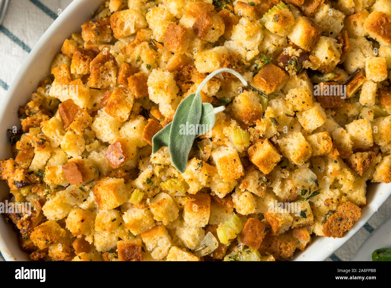 Homemade Thanksgiving Dressing Stuffing Sage and Butter Stock Photo - Alamy