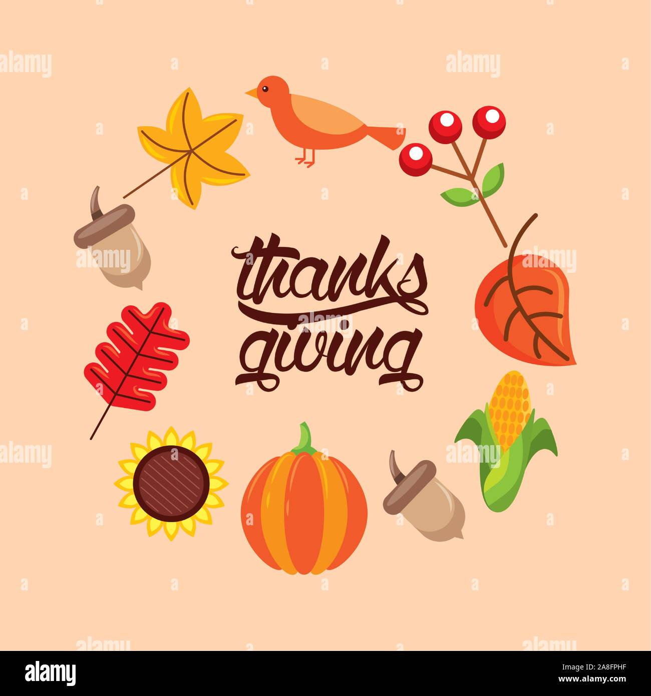 Happy thanksgiving day vector design Stock Vector Image & Art - Alamy