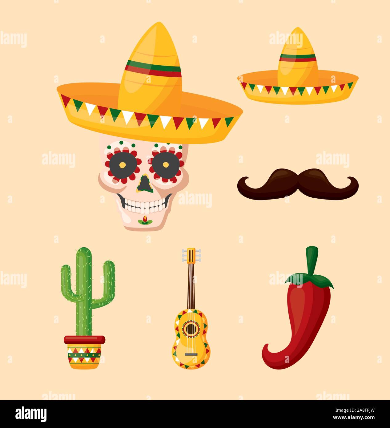 Isolated mexican icon set vector design Stock Vector Image & Art - Alamy