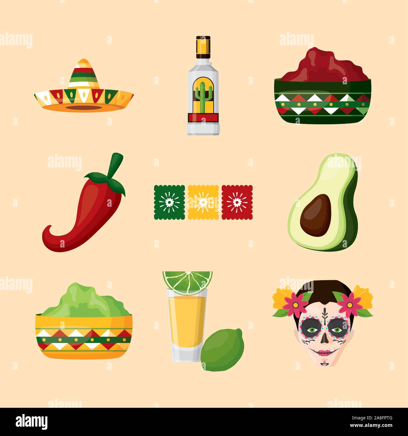 Isolated mexican icon set vector design Stock Vector Image & Art - Alamy