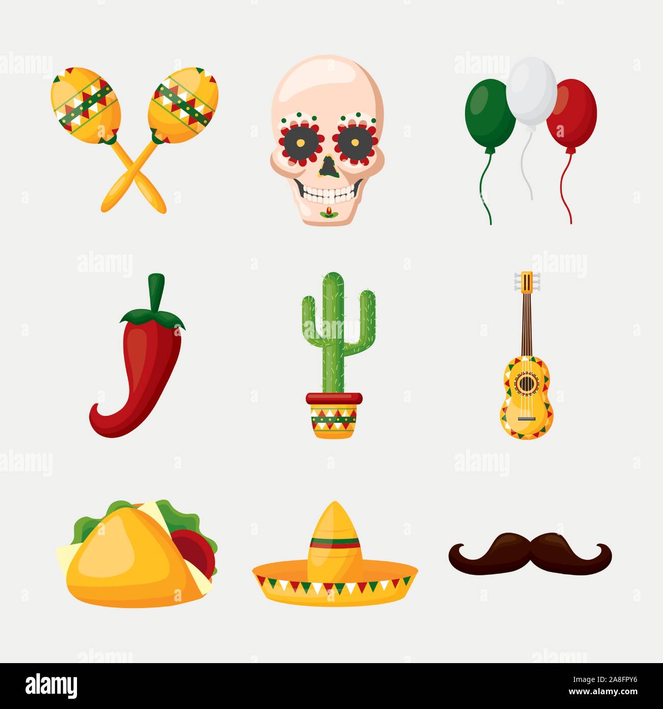 Isolated mexican icon set vector design Stock Vector Image & Art - Alamy