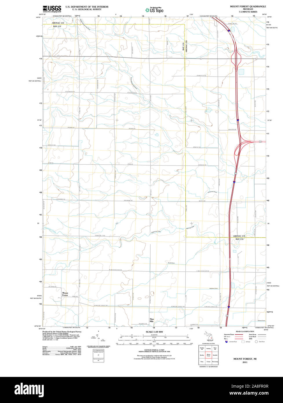 Map of mount forest Cut Out Stock Images & Pictures - Alamy