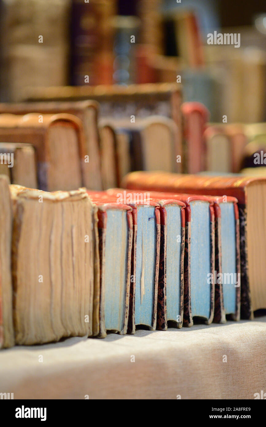 Old Books Pile Stock Photo - Alamy