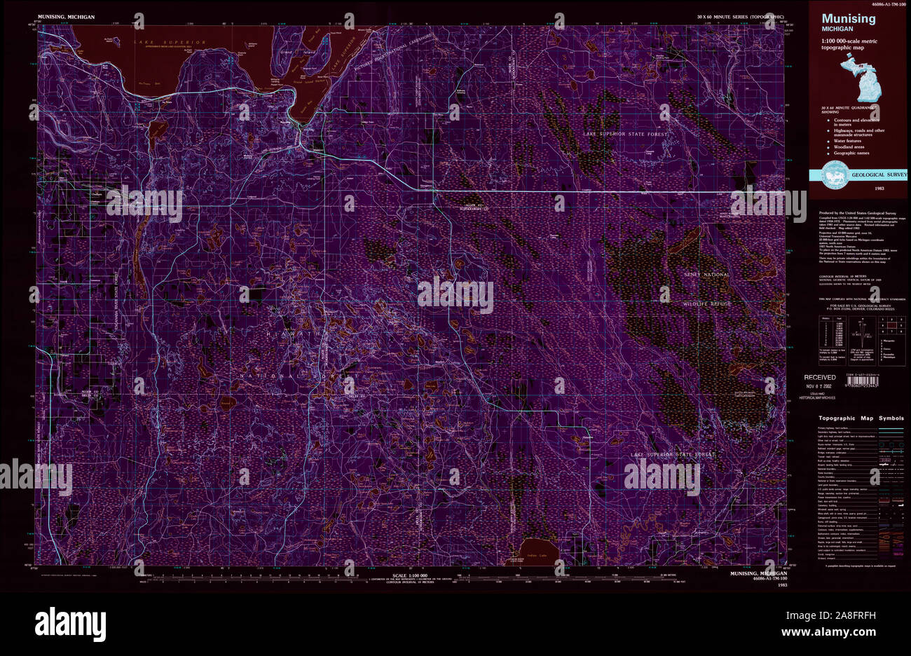Map of munising hi-res stock photography and images - Alamy