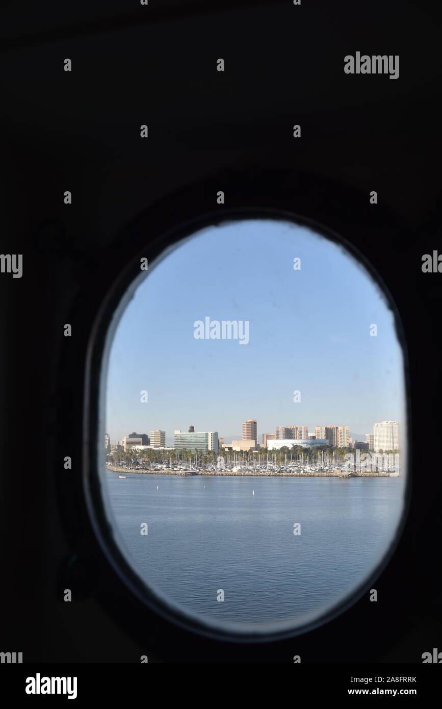 Long Beach, CA. U.S.A. October 21, 2019. RMS Queen Mary. Cunard-White ...