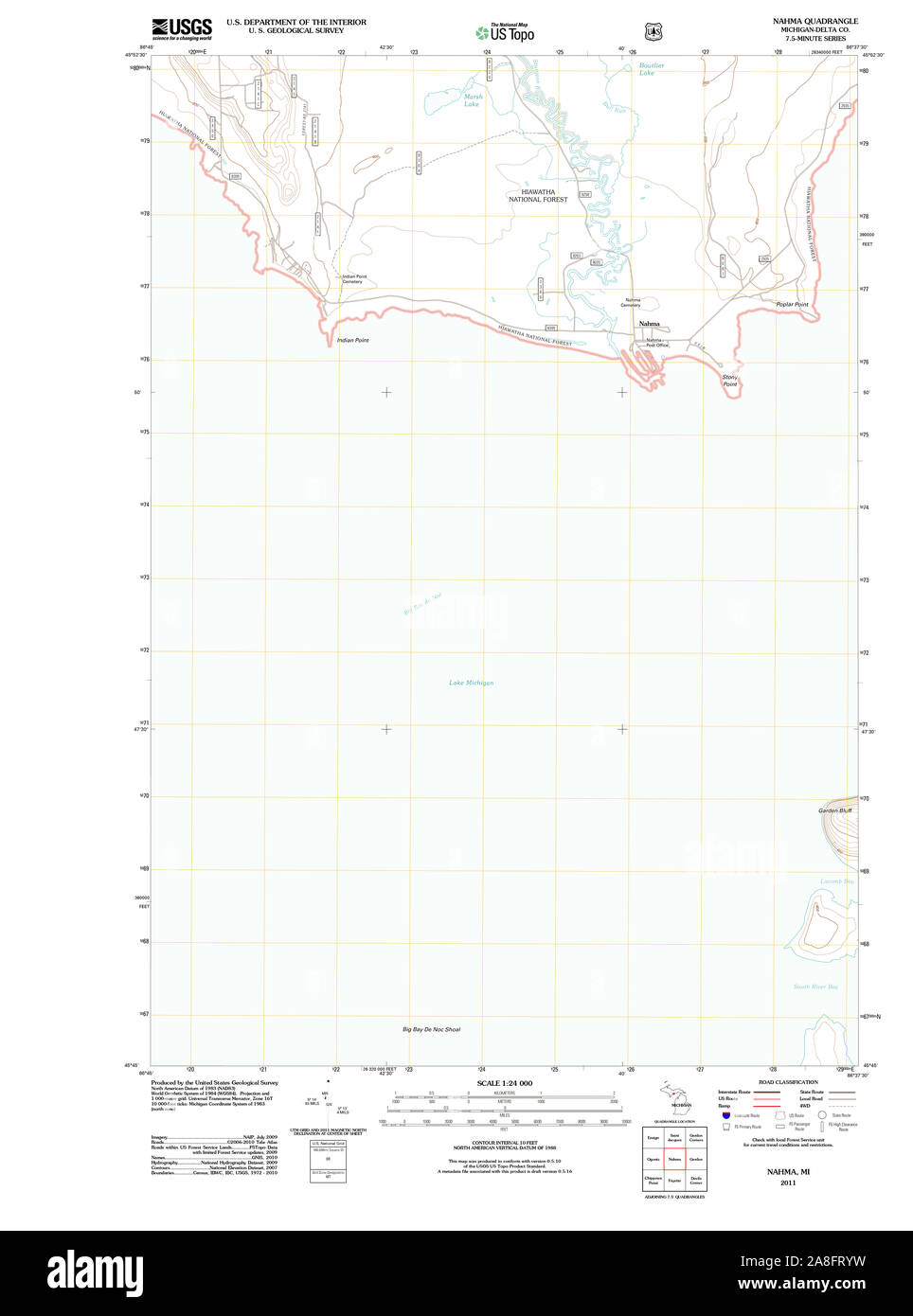 Nahma michigan map hi-res stock photography and images - Alamy