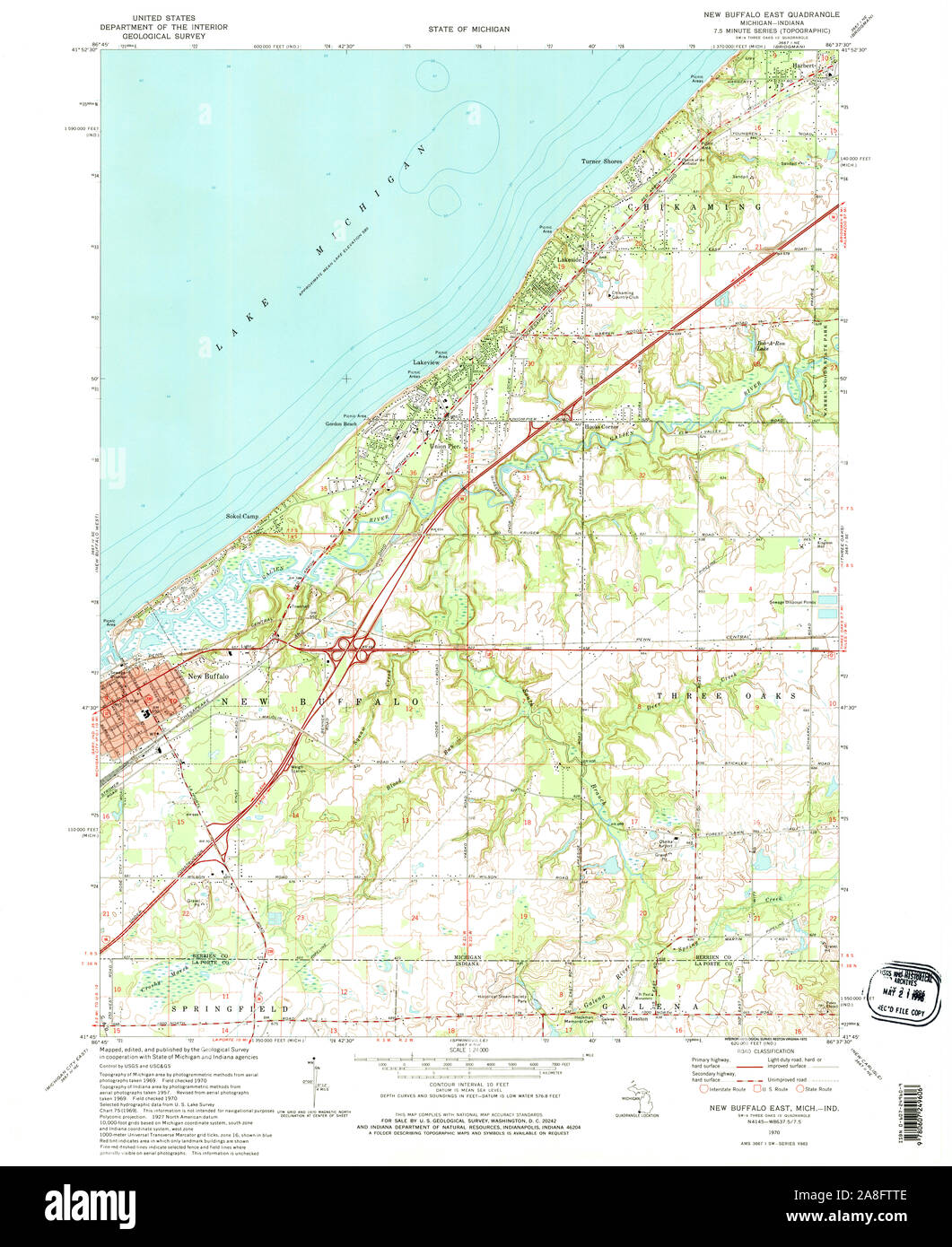 New buffalo michigan map hi-res stock photography and images - Alamy
