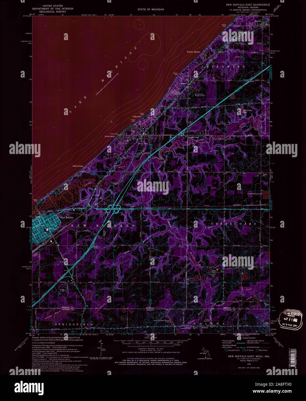 New buffalo michigan map hi-res stock photography and images - Alamy