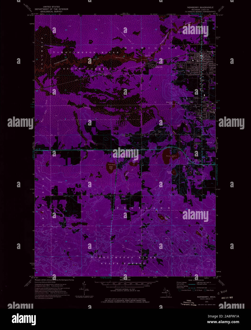 Newberry michigan map hi-res stock photography and images - Alamy