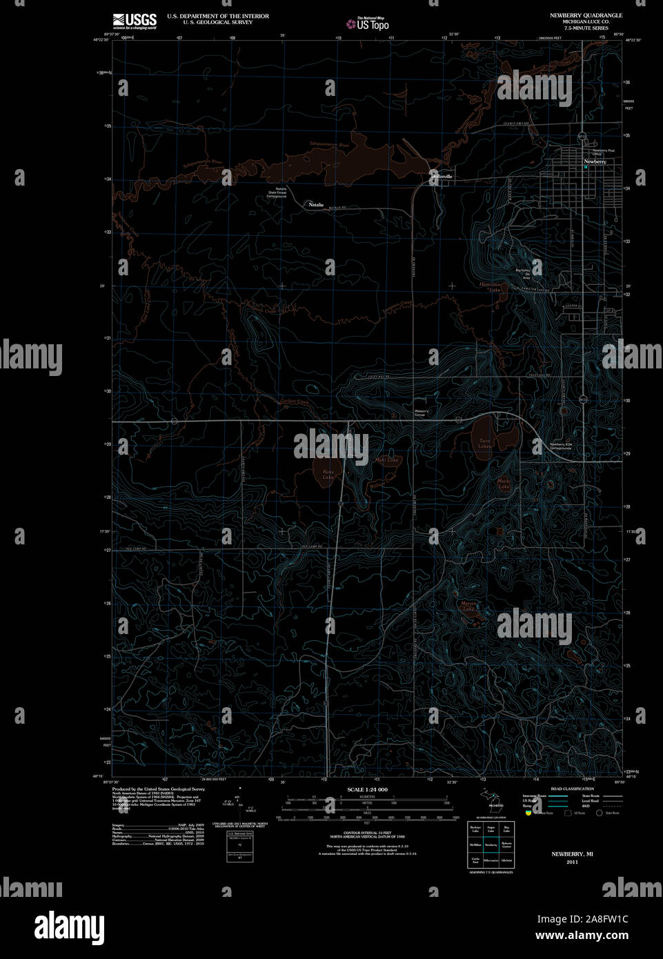 Newberry michigan map hi-res stock photography and images - Alamy