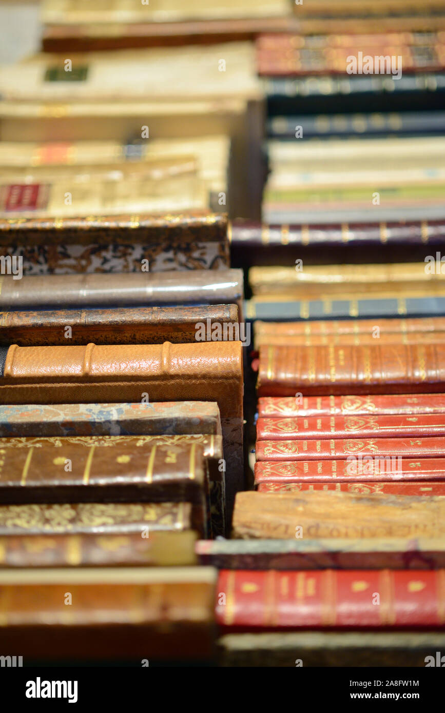 Old Books Pile Stock Photo - Alamy
