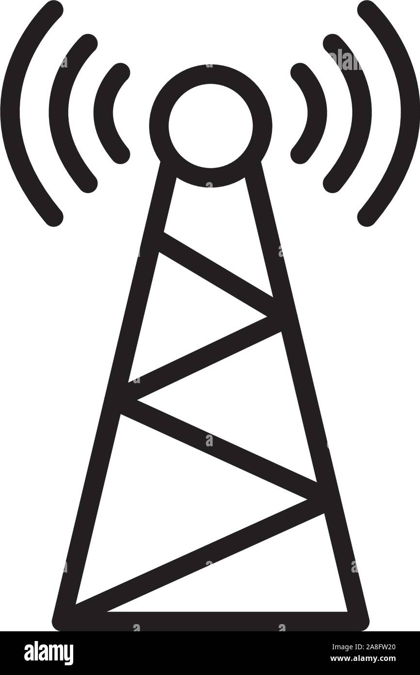 Social media and multimedia antenna icon, Apps communication digital ...