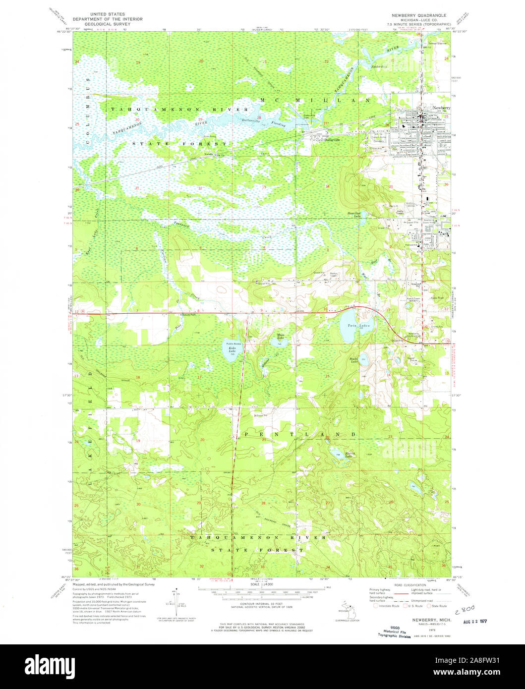 Map of newberry michigan hi-res stock photography and images - Alamy