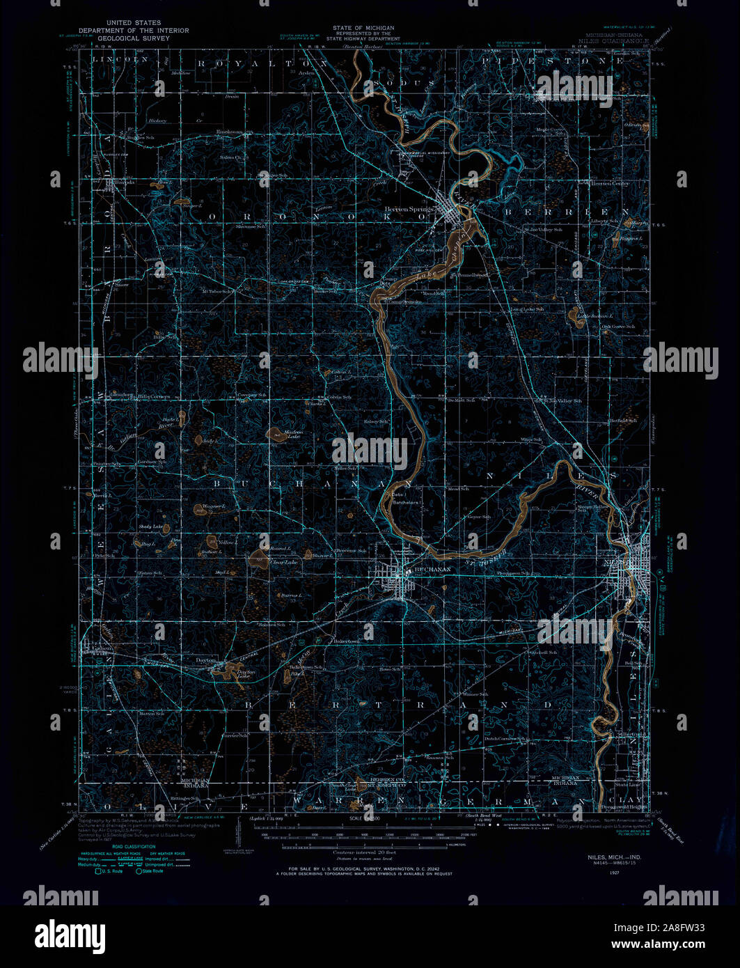 Niles michigan map hi-res stock photography and images - Alamy