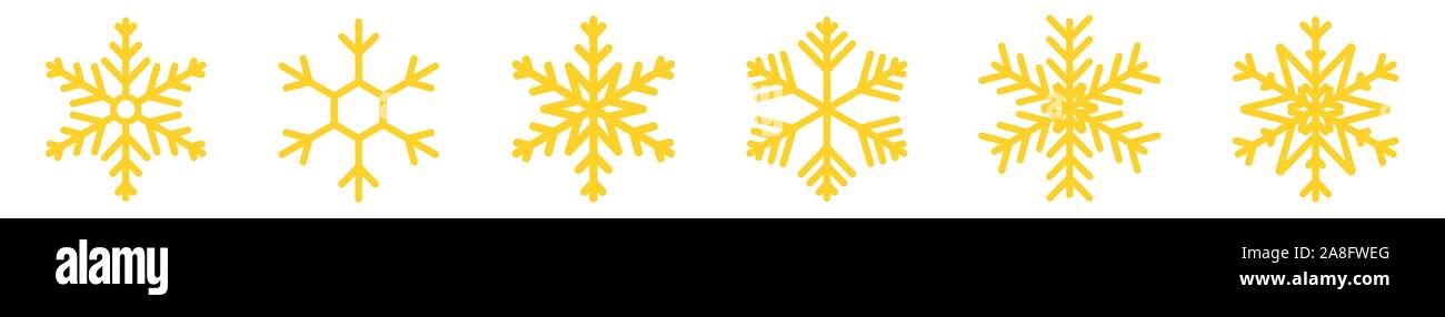 Snowflake Icon Yellow | Snowflakes | Ice Crystal Winter Symbol ...