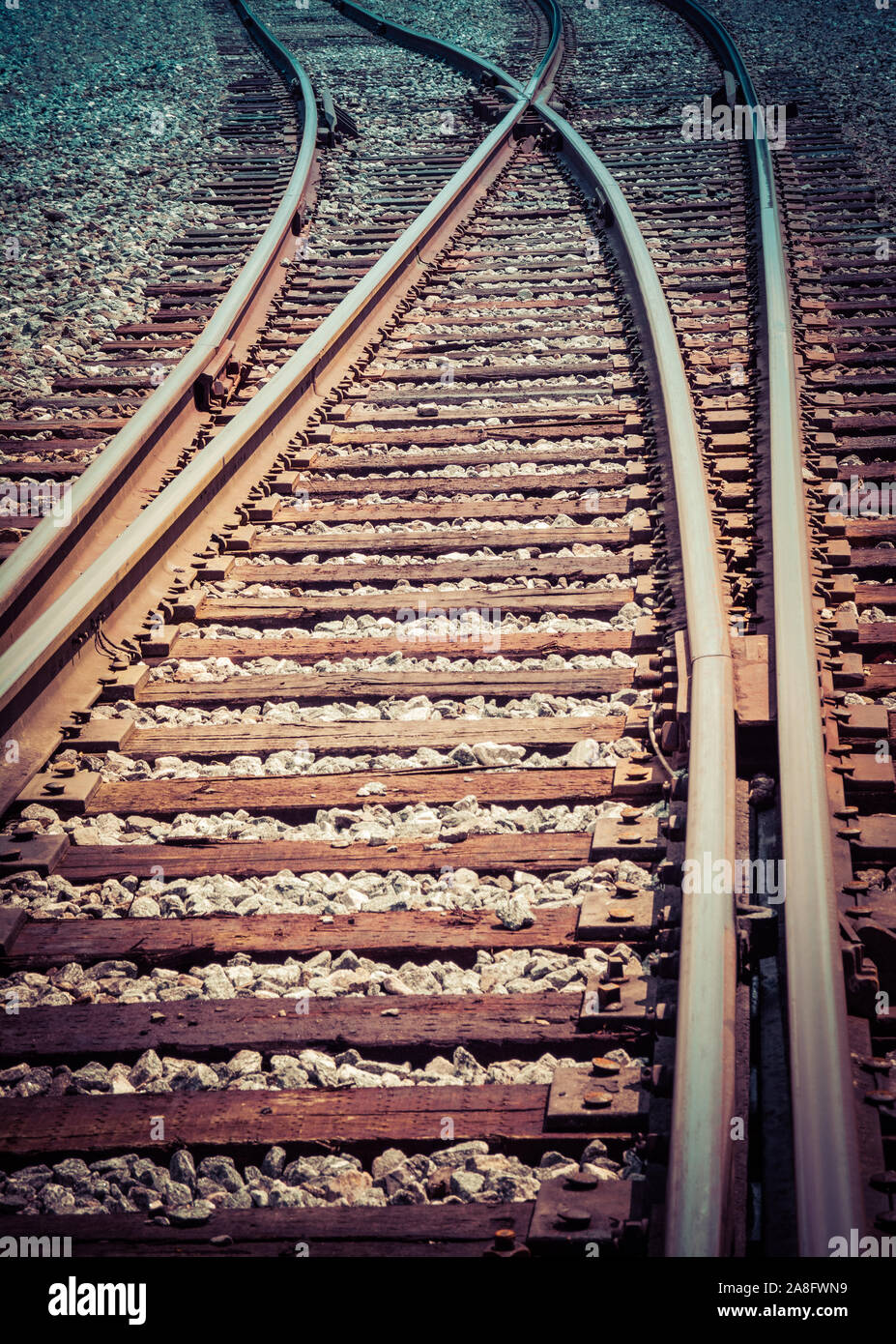 Railway track split hi-res stock photography and images - Alamy
