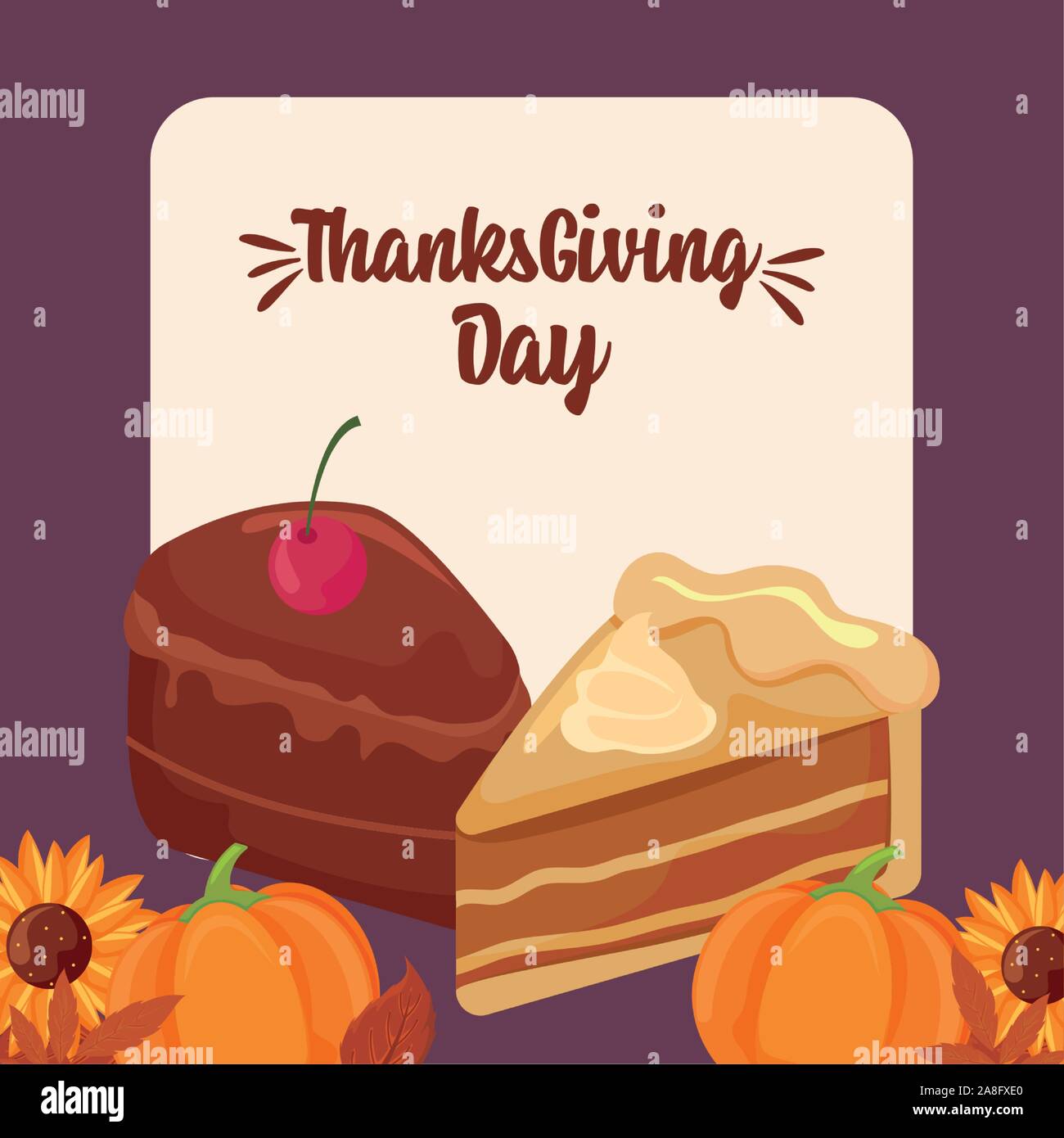 card with label thanksgiving day vector illustration design Stock ...
