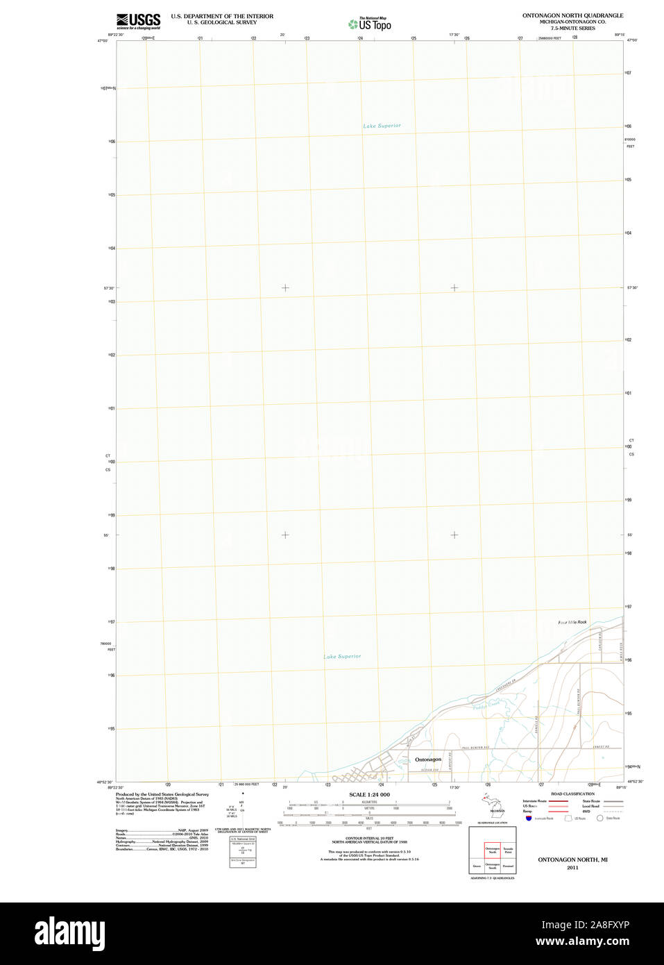 Map of ontonagon hi-res stock photography and images - Alamy