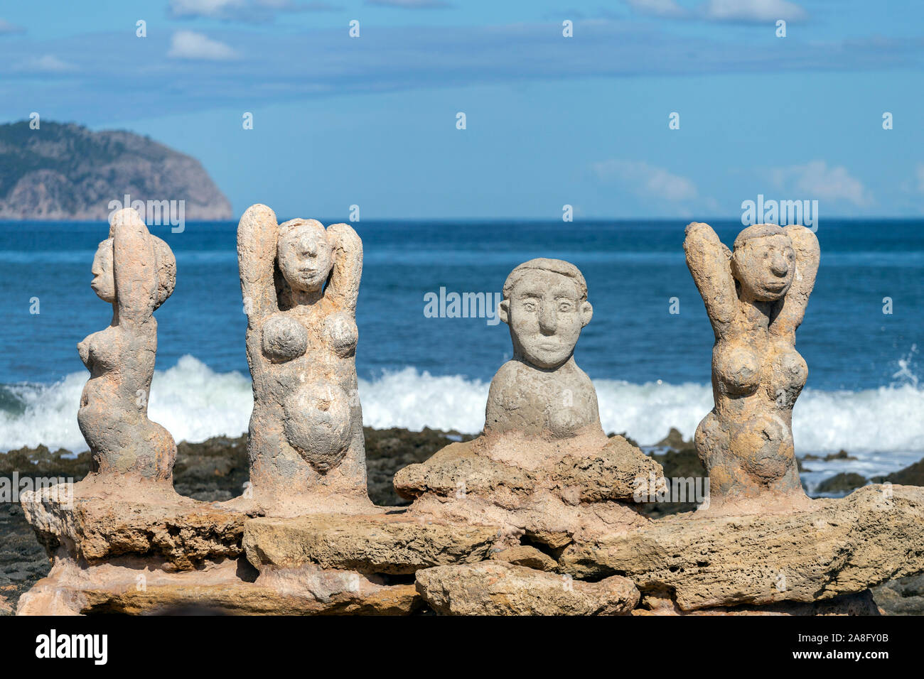 Joan Bennassar's sculptures at the shore of Can Picafort, Santa ...