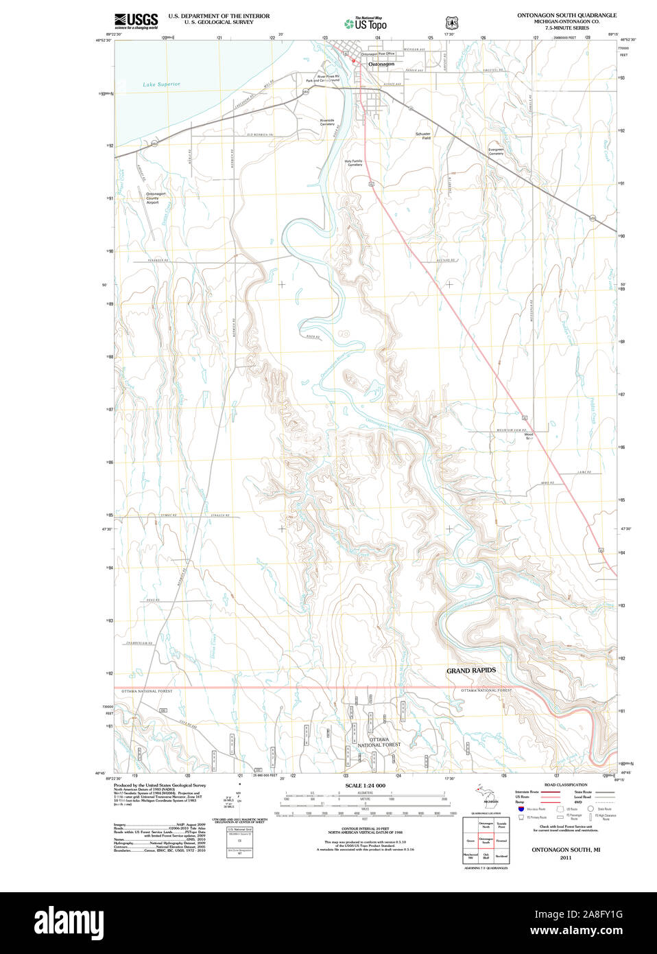 Map of ontonagon hi-res stock photography and images - Alamy