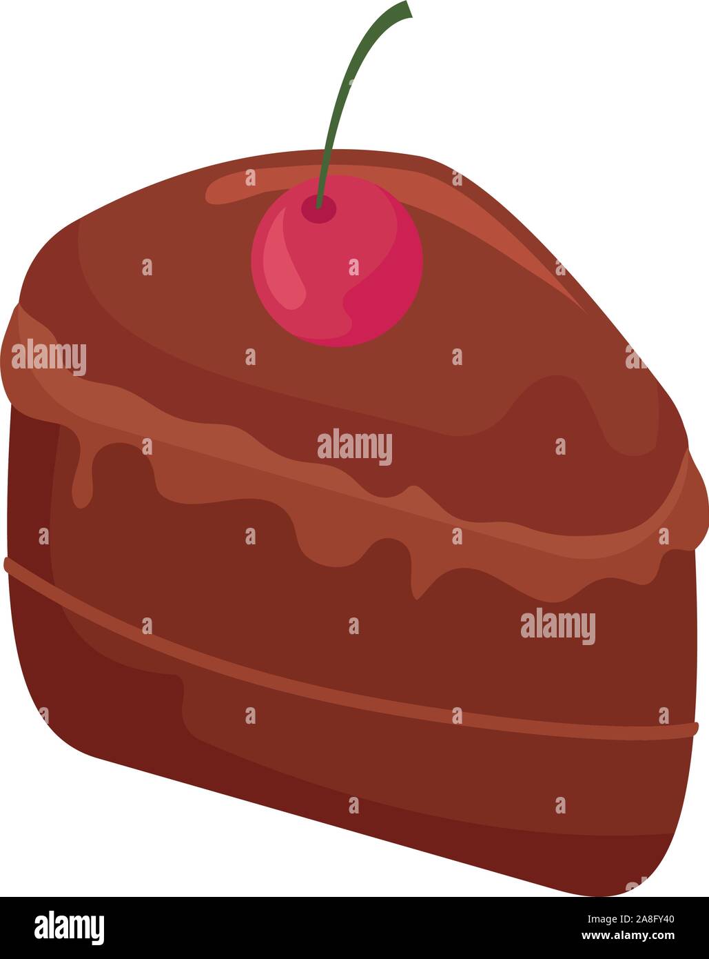 delicious portion of cake on white background vector illustration ...