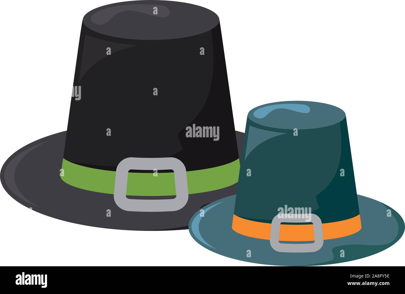 pilgrim hat , thanksgiving symbol on white background vector ...